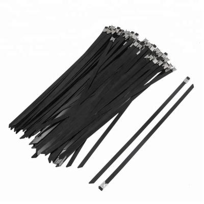 China Custom Pvc Coated Ss Cable Ties , Black Stainless Steel Cable Ties Durable for sale
