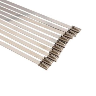 China Width 10mm  Releasable Stainless Steel Cable Ties Flame Retardant Durabe for sale
