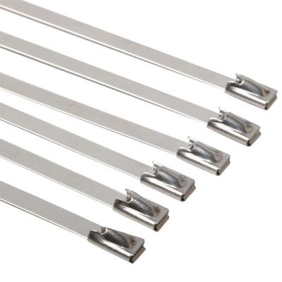 China 4.6 X 200mm Self Locking Stainless Steel Cable Ties Corrosion Resistance for sale