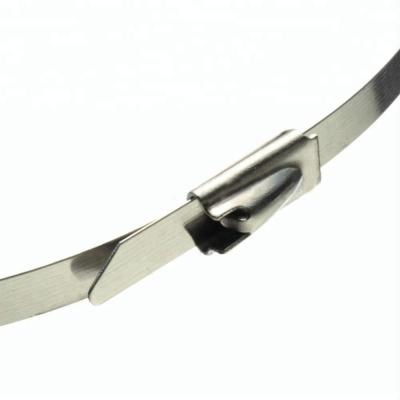 China Silver 45pcs Ss Metal Cable Ties Pvc Coated Self Locking Cable Stra Hoops for sale