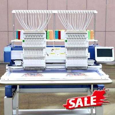 China 15 Needle 1200SPM Double Head Embroidery Machine For Garment / Hat / Shoes for sale