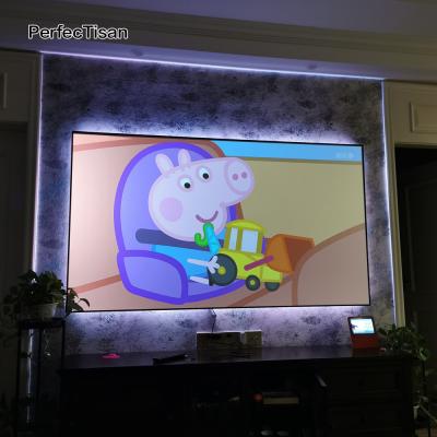 China Large Size Fixed Frame Screen White / Gray 200 Inch Projection Screen For Long Throw for sale