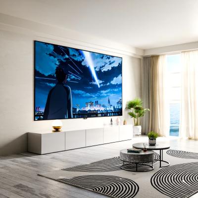 China PVC Fixed Frame Screen Wall Mount Anti Light Projection Screen Gray for sale