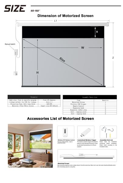 Quality ALR Large Size Projector Screen 150 Inch Electric Motorized Projector Screen 4K for sale