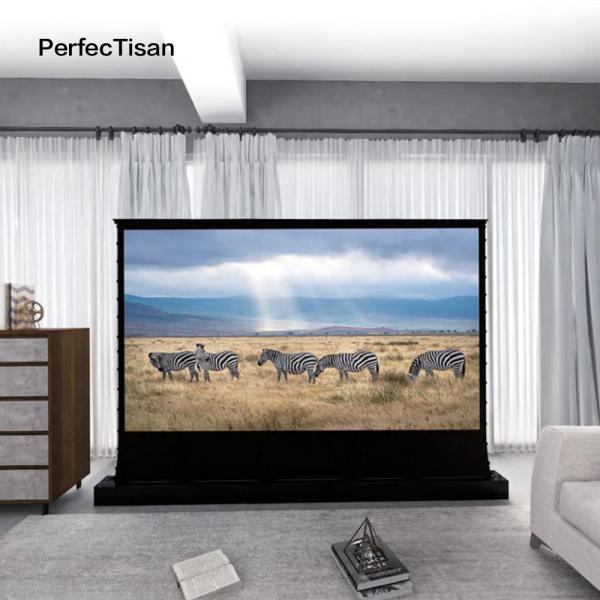 Quality 8k Floor Rising Projector Screens Large Size 150 Inch Motorized Projector Screen for sale