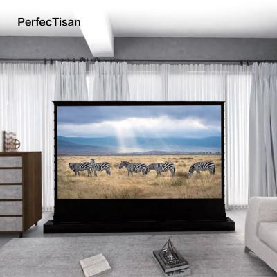 China Electric Floor Rising Alr Screen 120 Inch Long Throw Projector Screen for sale