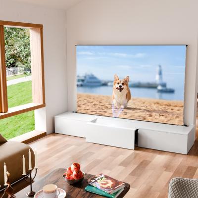 China Intelligenter Laser-TV-Schrank Weiß Moderne TV-Stände 100 Zoll 120 Zoll 150 Zoll zu verkaufen