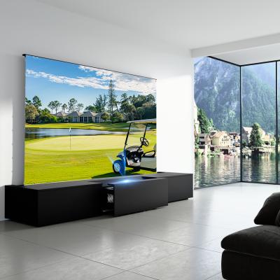 China Black Telescopic TV Cabinet Smart UST Projector Furniture Customized for sale