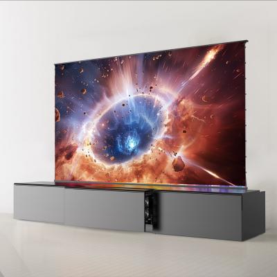 China Black Telescopic TV Cabinet Smart UST Projector Furniture Customized for sale