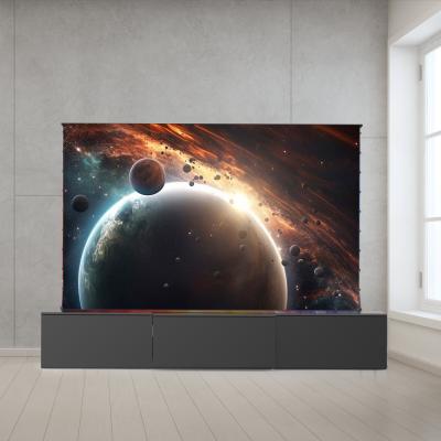 China Black Telescopic TV Cabinet Smart UST Projector Furniture Customized for sale