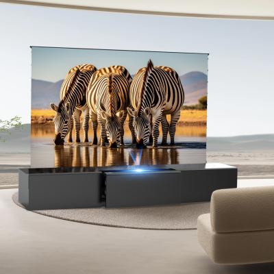 Китай Белый моторизованный лазерный телевизор современный ультра короткий прожектор жилая комната Хранилище телевизор продается