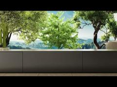 Wooden Color Telescopic TV Cabinet Customized UST TV Stand For Floor Rising Projector Screen