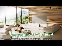 Weißes Teleskop-TV-Schrank Luxus-TV-Stand für UST-Projektor