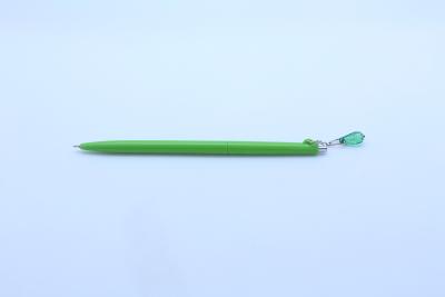 China Pena de esferográfica magro super com decoração de cristal, pena verde do gel de 0.6mm da tinta à venda