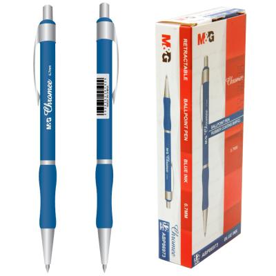 China Retractable Office Gel Ballpoint Pens, Fine Point 0.7mm Stable Metal Clip for sale