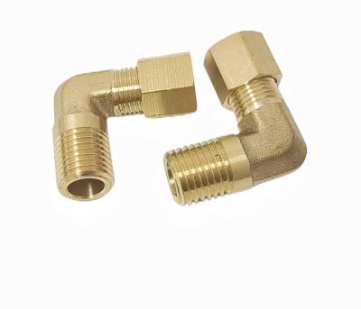 Cina Ottone di CNC un gomito da 90 gradi con i montaggi 1/2x1/2 NPT di compressione in vendita