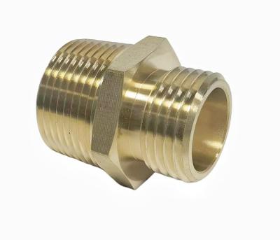 Cina Norma d'ottone dell'ANSI del nipplo JIS della sfortuna dell'accessorio per tubi del filo 1/2NPT del NPT X del maschio 3/8 in vendita