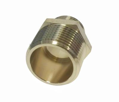 Cina Norma d'ottone dell'ANSI del nipplo JIS della sfortuna dell'accessorio per tubi del filo 1/2NPT del NPT X del maschio 3/8 in vendita