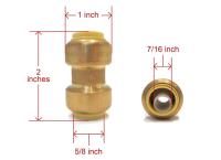 China CNC Half Inch Brass Coupling , ASSE 1061 Brass Pipe Coupling for sale