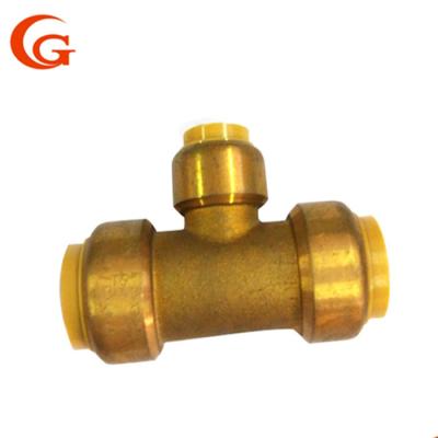 China 90degree Push To Connect Pex Copper CPVC Brass Tee Fitting for sale