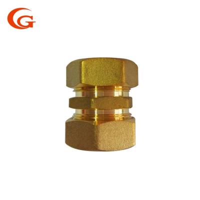 China Brass Double Ferrule Compression Fitting , 3/8