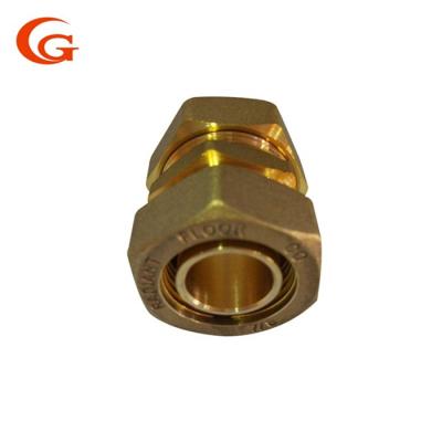 China Brass Double Ferrule Compression Fitting , 3/8