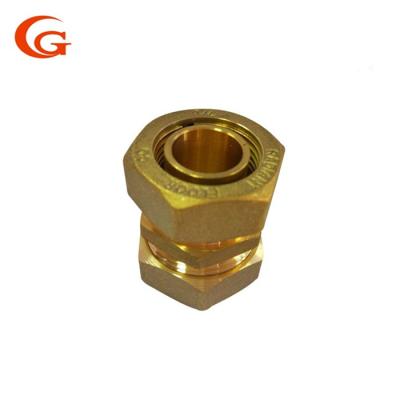 China Brass Double Ferrule Compression Fitting , 3/8