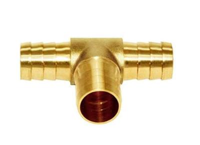 China 19/32'' Hose Barb Tee 3 Way Union Brass Tee Fitting for sale