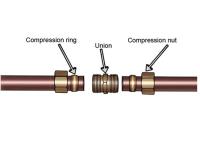 China 5/8 Inch X 3/8 Inch Brass Compression Fitting Reducing Union for sale