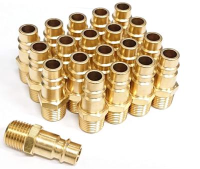 China Pro V-estilo alto do jogo do acoplador & da tomada do fluxo, 1/4 dentro. O NPT, rápido de bronze contínuo conecta os encaixes do ar ajustou-se à venda