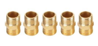 China 1/4 BSP To 1/4 BSP Brass Hex Nipple , External Thread Brass Quick Connector for sale