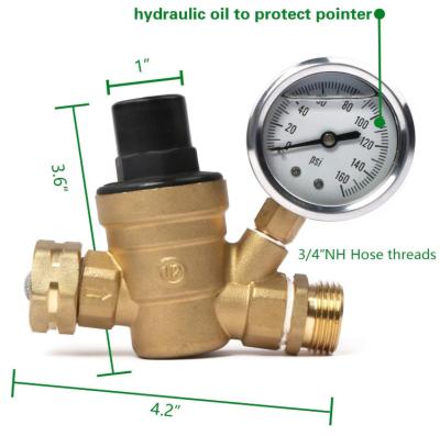 China Regolatore di pressione d'ottone dell'acqua di pollice di CNC 1/2 con la rete del filtro da acqua for sale
