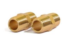 China 3/8 NPT Male Solid Brass Hex Nipples Equal Brass Pipe Adapter for sale