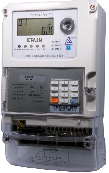 Quality Low Voltage 3 Phase Electric Meter / Backlit LCD Surge Safe Sts Keypad Meter for sale