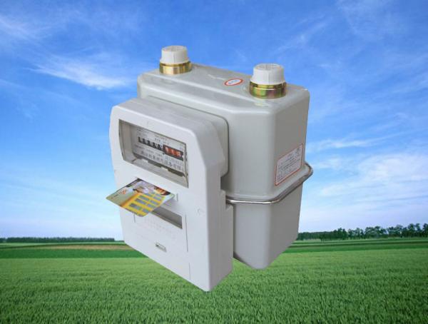 China Smart IC Card Steel Prepaid Gas Meter , White STS Prepayment Meter For Residential Compact Metering supplier