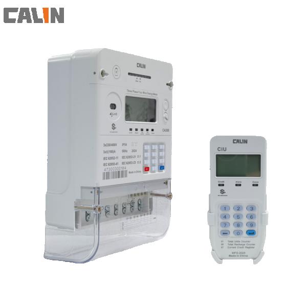Quality GSM GPRS AMI Solutions Wireless Electricity Meter 3 Phase STS prepayment large for sale
