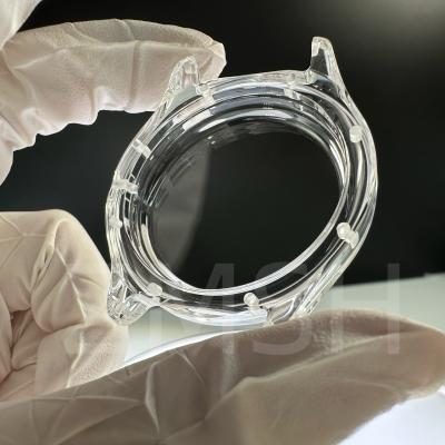 China Artificial Cultivation Doped Color Sapphire AL2O3 Watch Cases Transparent Blue Ruby for sale