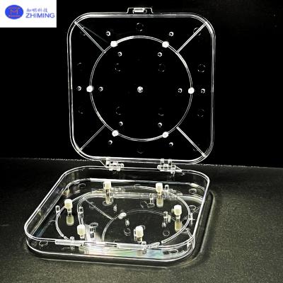 China Adjustable Wafer Box Transparent PC Wafer Carrier for Semiconductor Protection for sale