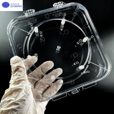 China Adjustable Wafer Box Transparent PC Wafer Carrier for Semiconductor Protection for sale