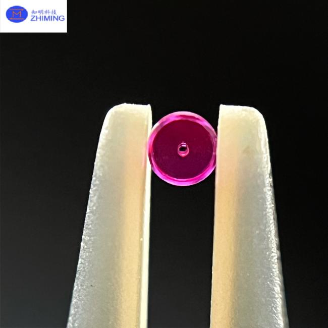 Multiple ruby bearings displayed on measurement scale