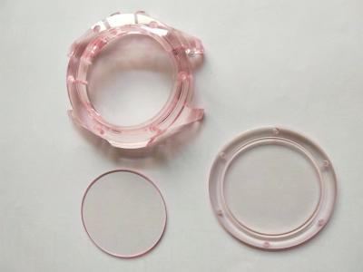 China Pink Sapphire Crystal Watch Case Polished Surface Wear Scratch Resistance for sale