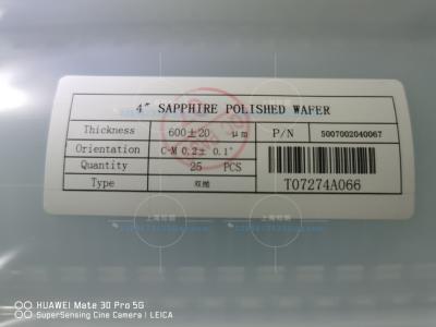 4inch 6» γυαλισμένο 500um Al2O3 α-άξονα γ-άξονα DSP υπόστρωμα σαπφείρου κρυστάλλου