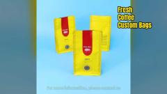 Custom Coffee Bags Stand Up Flat Bottom Pouches
