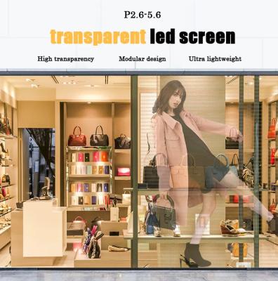 Cina Schermo trasparente della parete della finestra di vetro dell'esposizione di LED di P7.9 10.4Q10T pallido in vendita