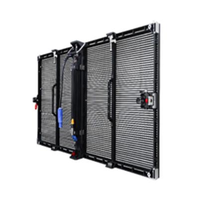 China P3.9-7.8Q50T Transparent Glass LED Screen Window Wall for sale