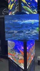 China Shop Sign Full Color LED Screen Display Advertising Cube Screen Outdoor Rotate Profiled Signage for sale