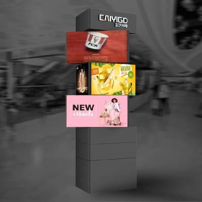 China Shop Sign Full Color LED Screen Display Advertising Cube Screen Outdoor Rotate Profiled Signage for sale