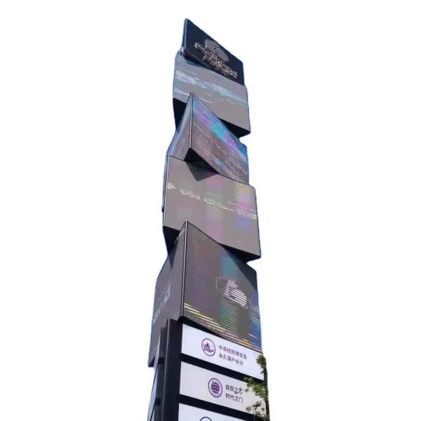 Winkelbord Volkleurig LED-schermbeeldscherm Reclame Kubusbeeldscherm Buiten Draaiend Profielbord