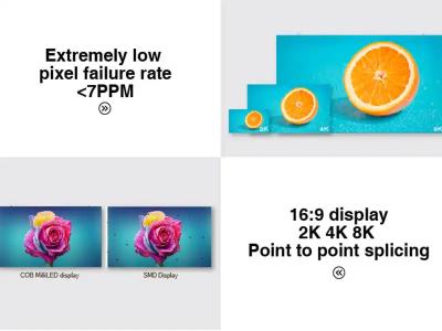 China Indoor COB LED Display Small Pixel Pitch P0.7mm 2K 4K 8K HD Resolution LED Video Wall Display for sale