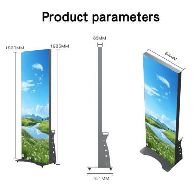 China Digital Poster Led Screen Outdoor Indoor Led Display P1.8 P2 P2.5 P3 4g Wifi Usb Movable Mirror Poster Led Display Scree for sale